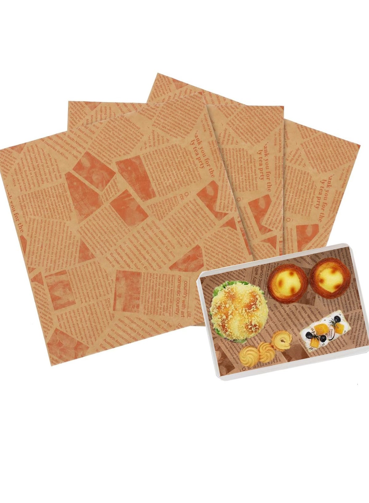 Generic Parchment Paper,100 Sheets Food Wrap Papers Sandwich Burger ...
