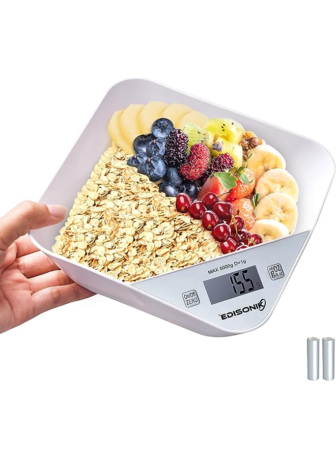 EDISONIK Kitchen Scale with Bowl, Electronic Food Scale For Kitchen ...