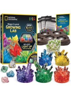 NATIONAL GEOGRAPHIC Mega Crystal Growing Kit For Kids Grow 6 Crystals ...