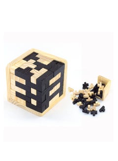 SYOSI Wooden Puzzle, Wooden Brain Teaser Puzzle 3D T-shaped Blocks ...