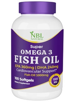 NBL Natural Natural Super Omega 3 Fish Oil 1000mg 360 EPA 240 DHA, 100 ...