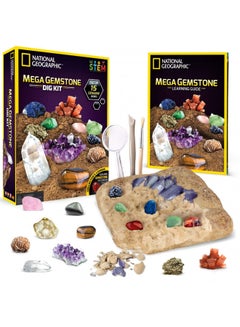 NATIONAL GEOGRAPHIC NATIONAL GEOGRAPHIC Mega Gemstone Dig Kit Dig Up 15 ...