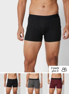 Seventy Five Basics 3 Pack Contrast Band Trunks With Antibacterial ...