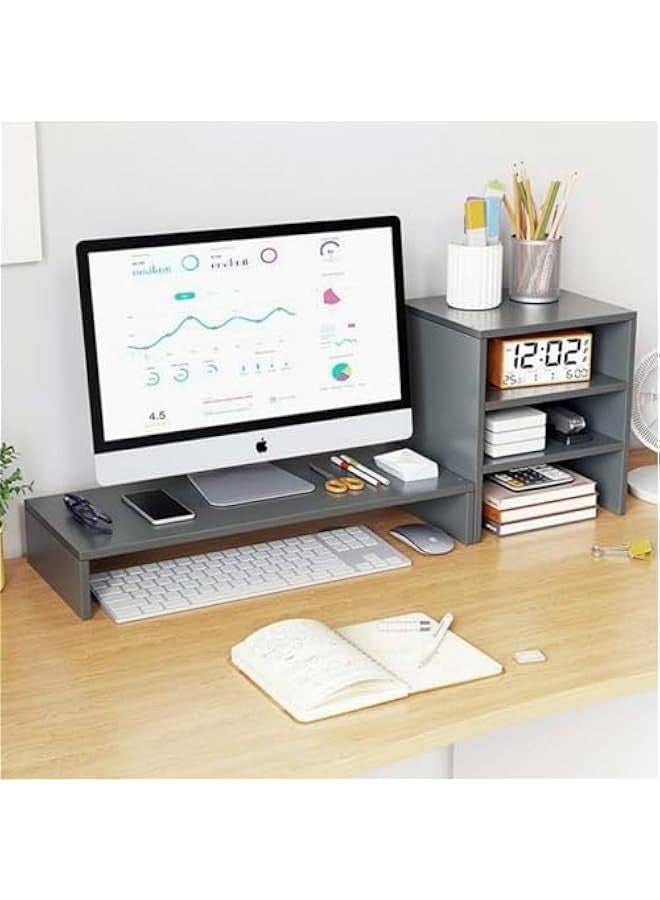 TRASSLE Monitor Stand Screen Stand with Extra 4 Layer Storage Shelf, 2 ...