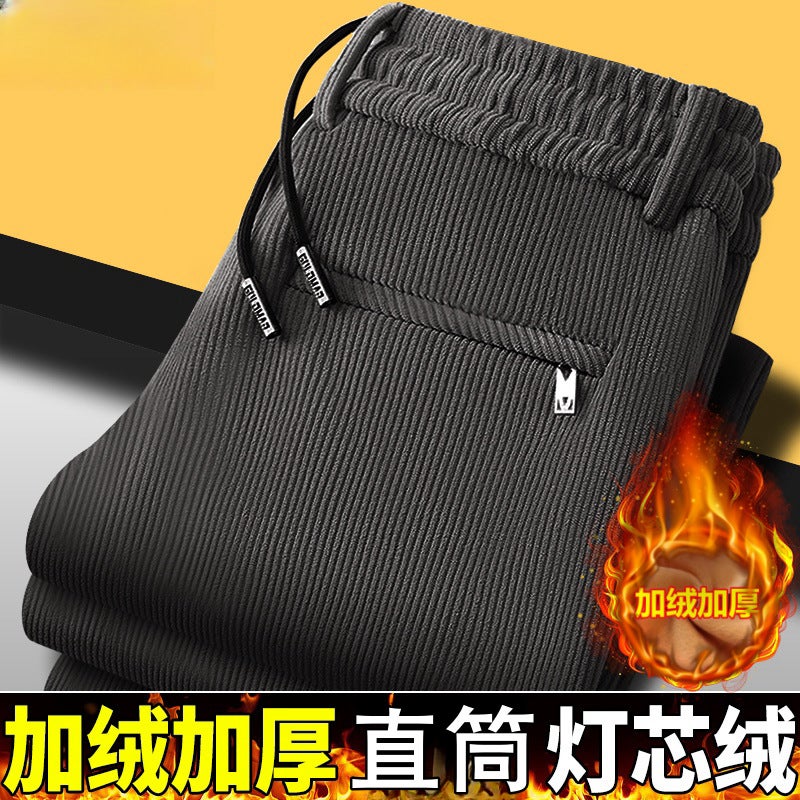 Generic Casual Pants Men'S Straight Business High-End Corduroy Overalls ...