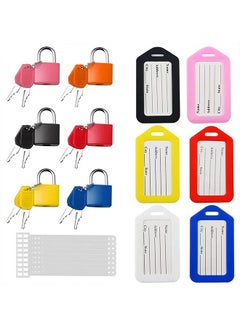Generic Luggage Tags Set 6 Pack Name ID Card with Small Locks Keys ...