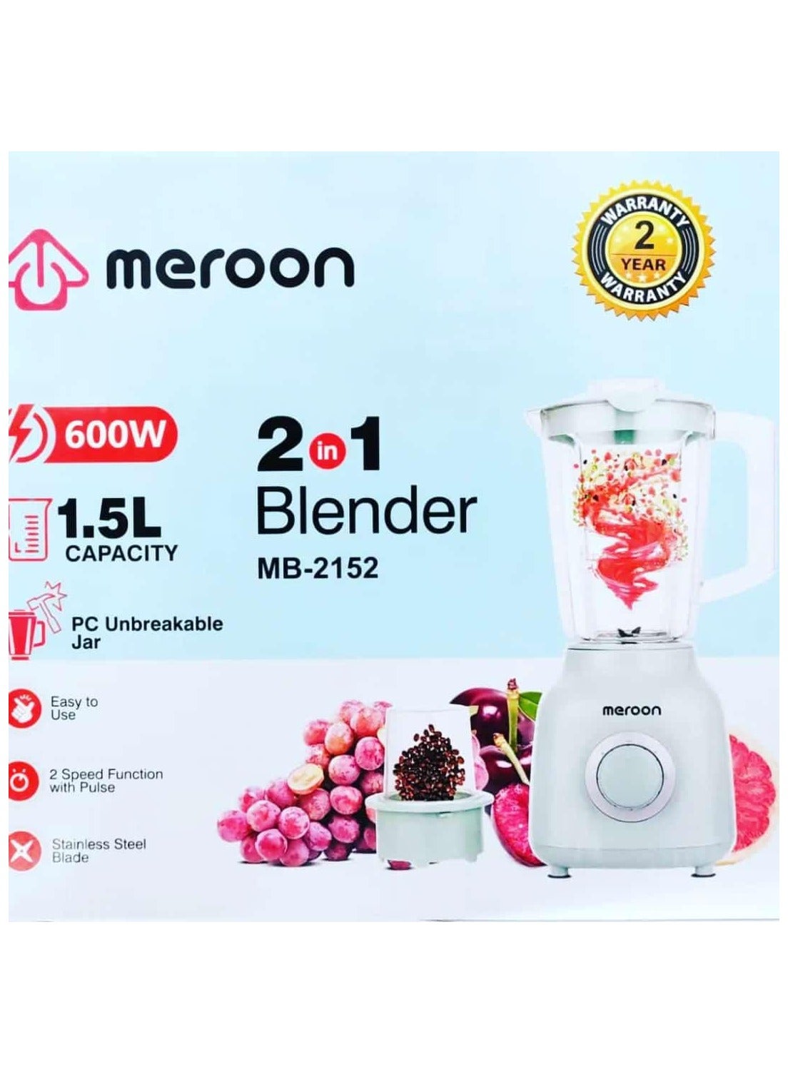 Generic Meroon 2 in 1 Blender | Best Price UAE | Dubai, Abu Dhabi