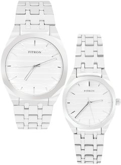 Fitron Fitron Quartz Analog Silver Couple Set Watch For Men and Women ...
