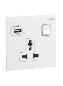 Legrand Universal Switch Socket 1Gang + USB A-Type Galion White UAE ...