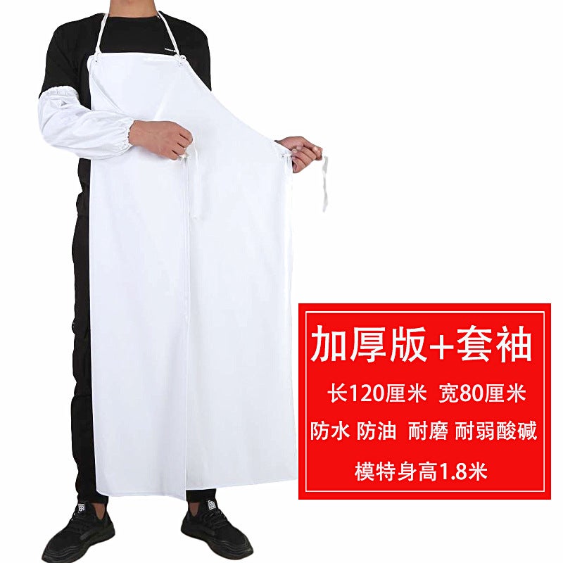 Generic Thickened White Apron Waterproof Apron Oil-Proof Apron Pvc ...