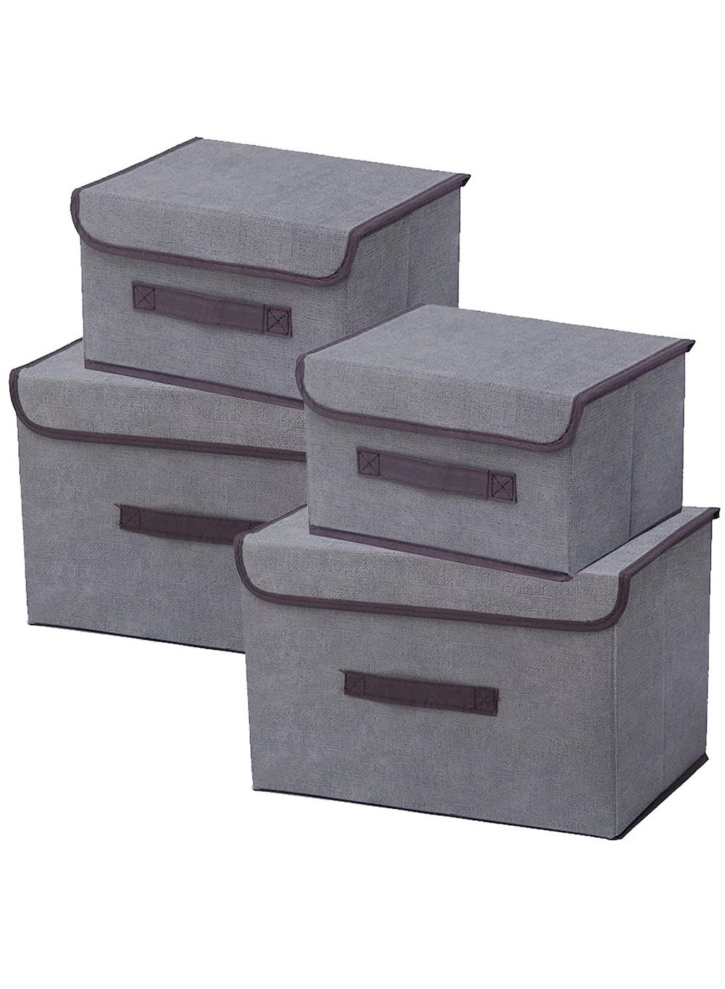 Generic Clothes storage box 4 Pack Foldable Storage Boxes with Lids ...