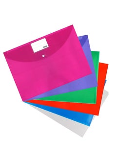 PARTNER 6-Piece Clear Plastic Envelope Button File F/S Size Assorted ...