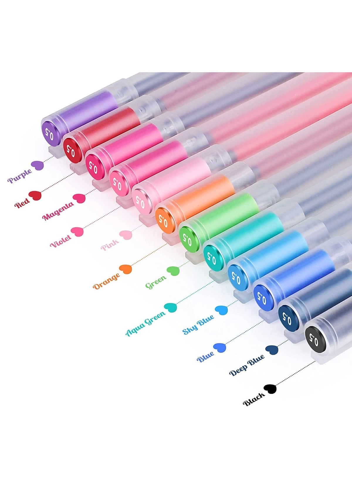 Generic Gel Pens 12 Colors, Ball Point Pens Fine Point, 0.5 mm Ink Pen ...