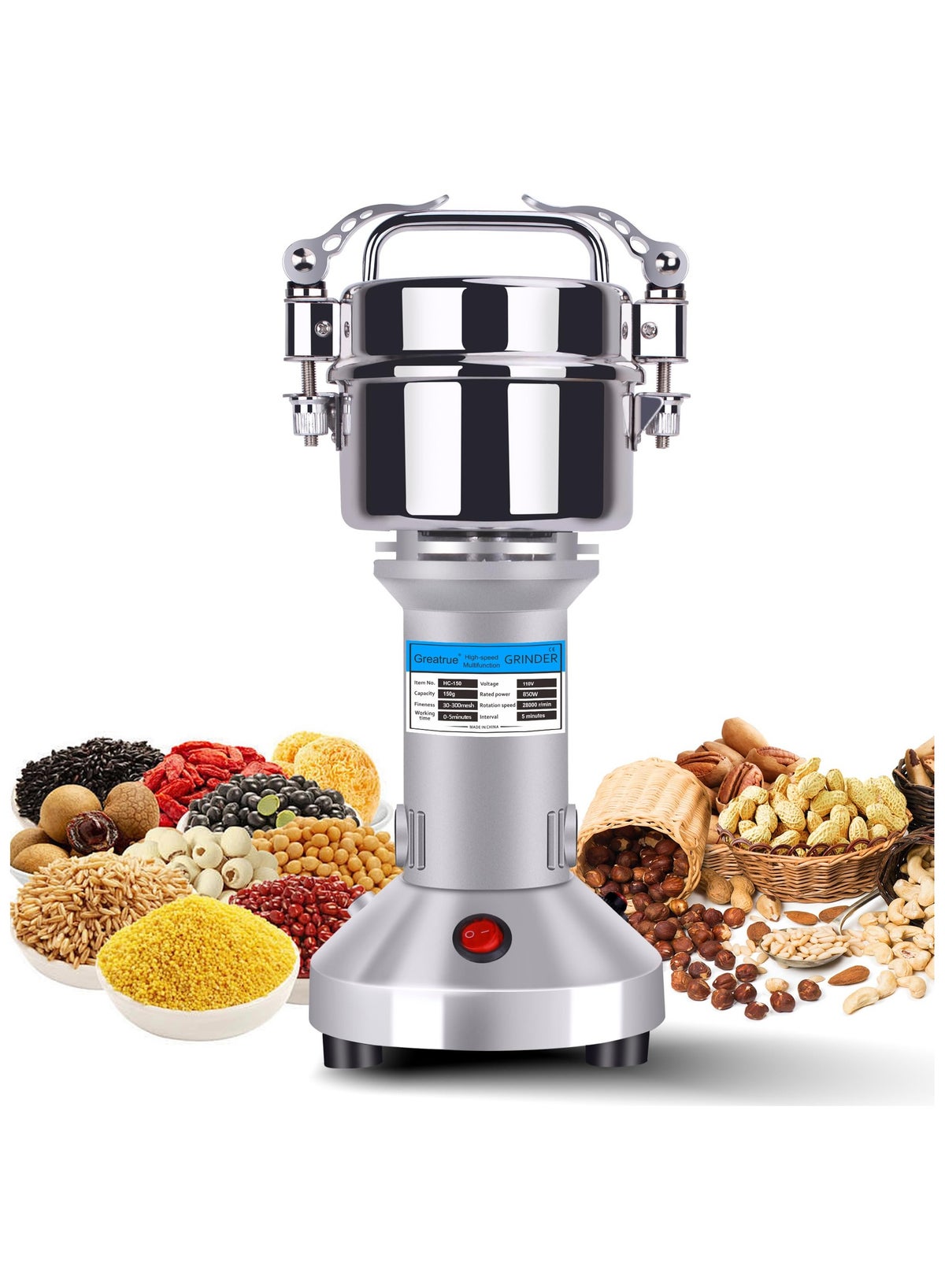 ASIV Electric Grain Mill Spice Mill Flour Mill Wheat Cereal Herb ...