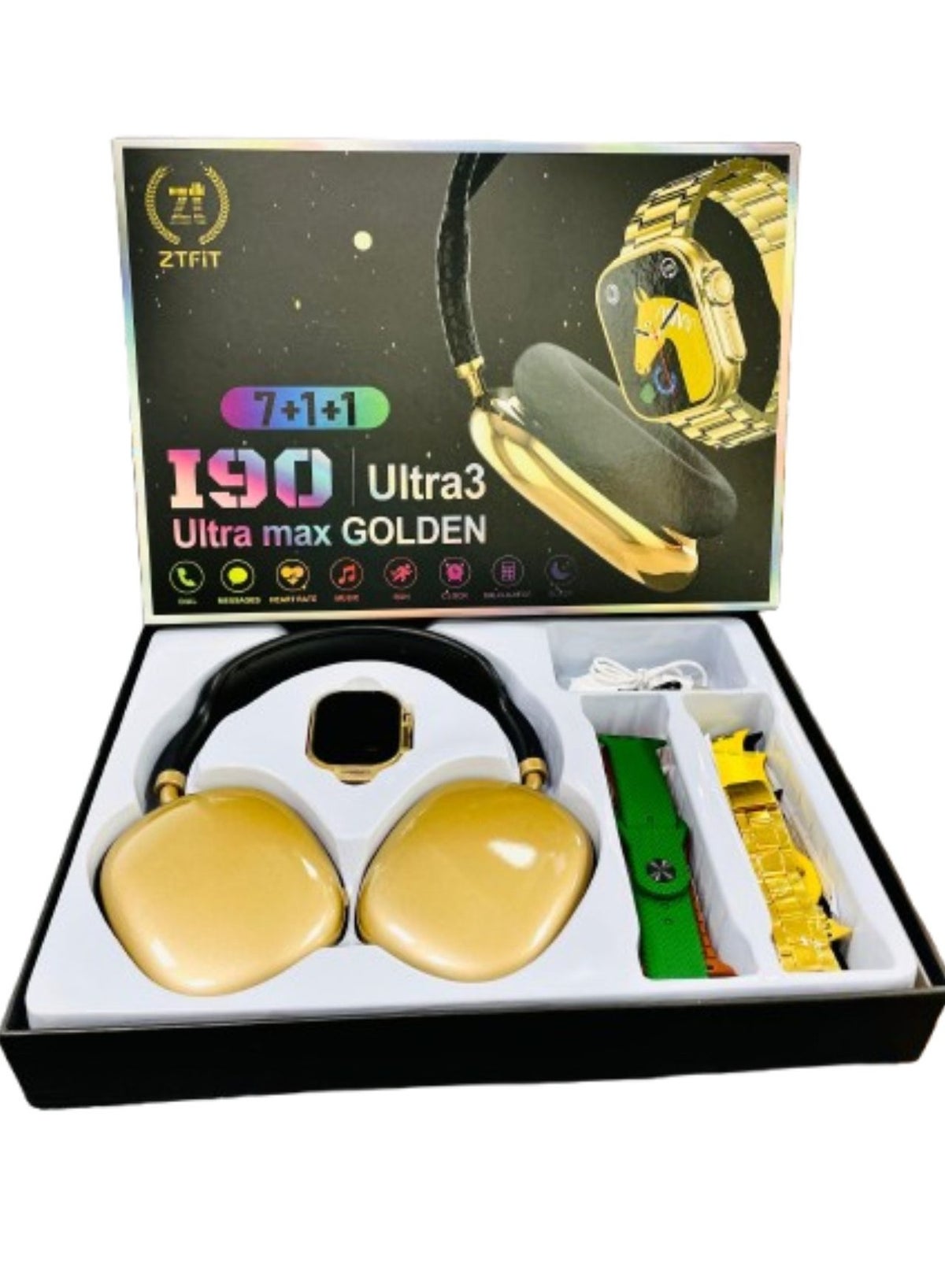 Raxoom Headset with Smart Watch Ultra with 7+1+1 Straps Full Touch ...