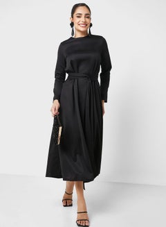 Refka by modanisa Belted Long Sleeve Dress | Best Price UAE | Dubai ...