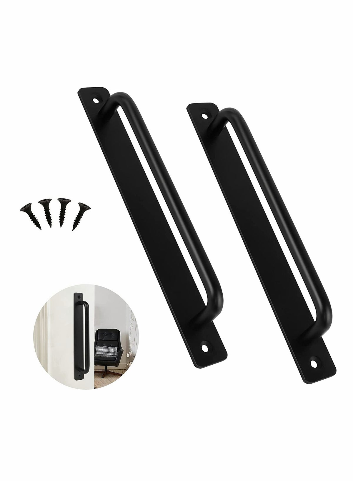 SYOSI 2Pack Door Handles Pull Push Barn Handle Heavy Duty Aluminium ...