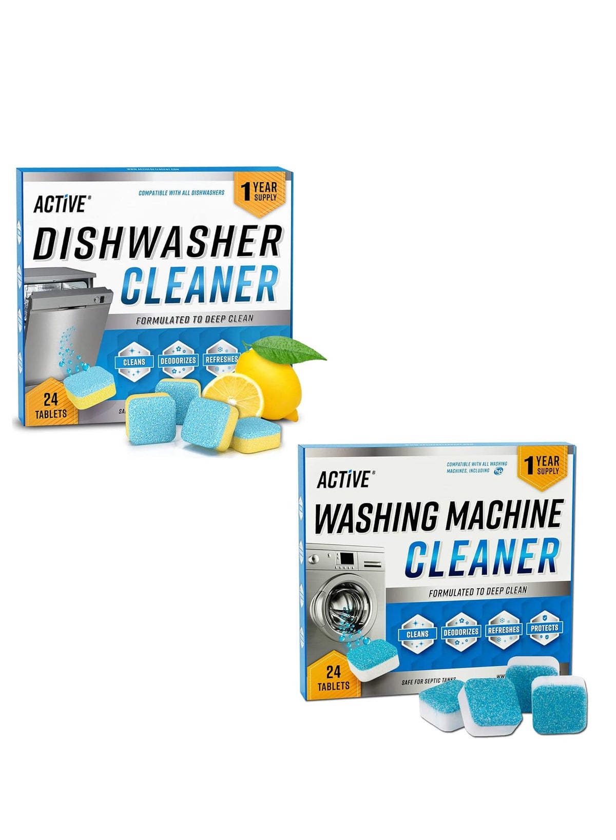 Active Washing Machine And Dishwasher Cleaning Tablets Bundle ...