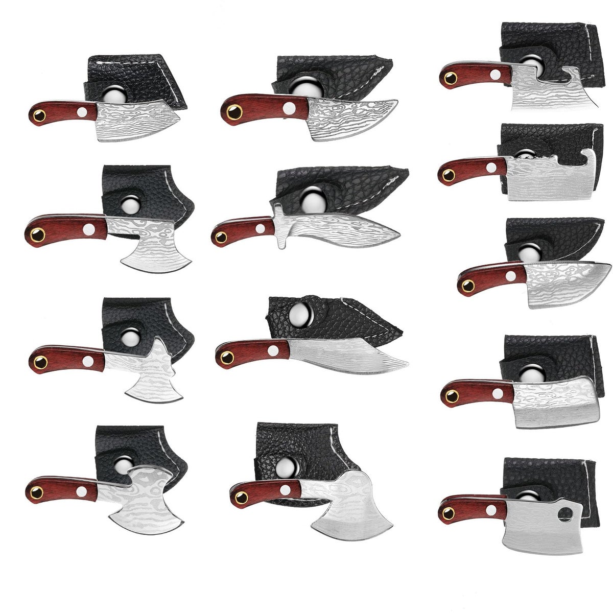 Minatee 13 Pieces Mini Knifes Damascus Pocket Set Tiny Chef Stainless ...