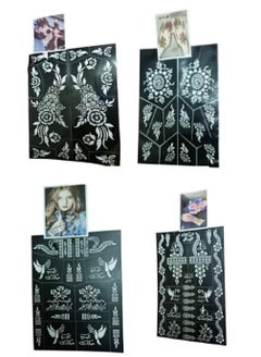 Generic 4 Pcs Of Henna Designs Large Size Mold Stickers for Hand and ...
