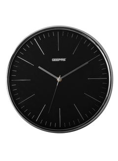 GEEPAS Silent Non-Ticking Wall Clock | Glass cover 3D Silver Dial ...