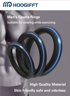 HOOGIFFT Silicone Ring Men Sports Ring Elastic Easy Stretch Resistance ...