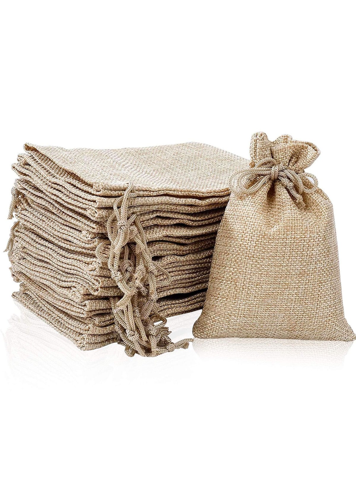 MARKQ [Pack of 12] Burlap Bags with Drawstring [17 x 23cm] - Hessian ...