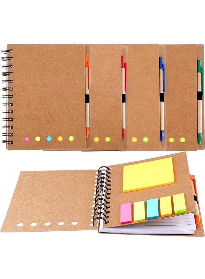 Garlo 4 Packs Spiral Notebook Lined Notepad with Pen in Holder and ...