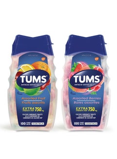 تسوق TUMS وExtra Strength Assorted Fruit Antacid Chewable Tablets 100 ...