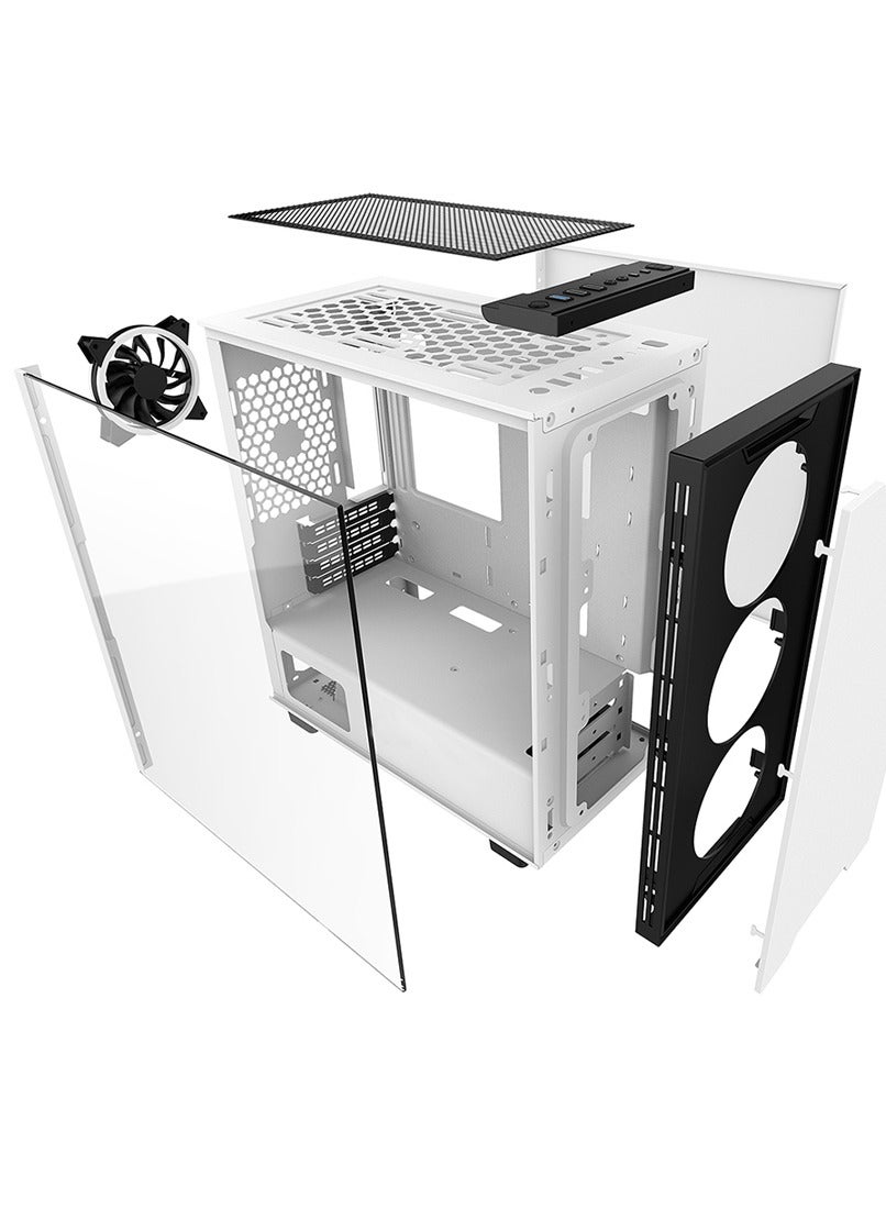 Gasin Desktop Computer Case, Chassis, White, Gaming Computer Case ...