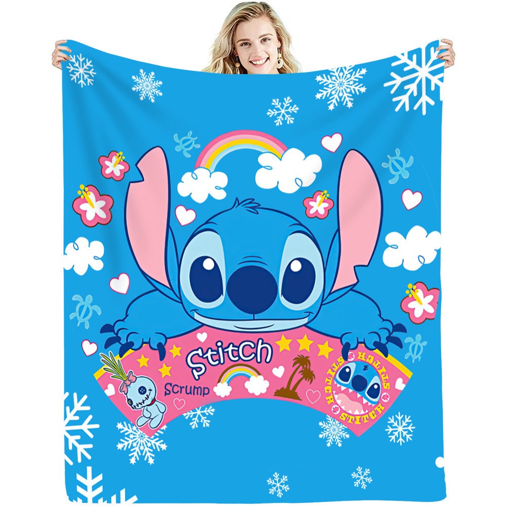 Generic Christmas Halloween Stitch Flannel Blanket Digital Printing ...