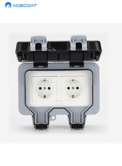 ACECOAT Outdoor Waterproof Double Plug Socket, Weatherproof Wall ...