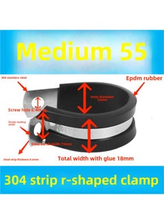 Generic 304 Stainless Steel Rubber Strip Clamp R-type Pipe Clamp U-type ...