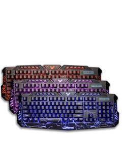 Flash Hawk Arabic and English Key Cap Gaming Keyboard with 3 Colors LED ...
