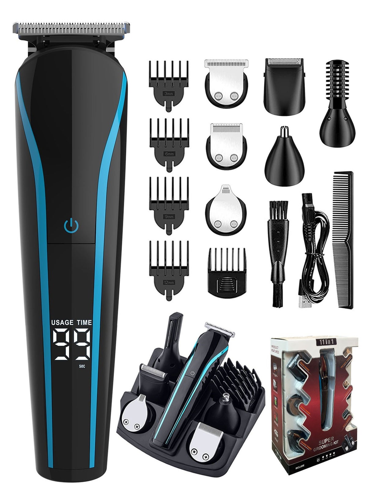 DOSCHER Trimmer for Men, ALL-IN-ONE Beard and Mustache Electric Trimmer ...