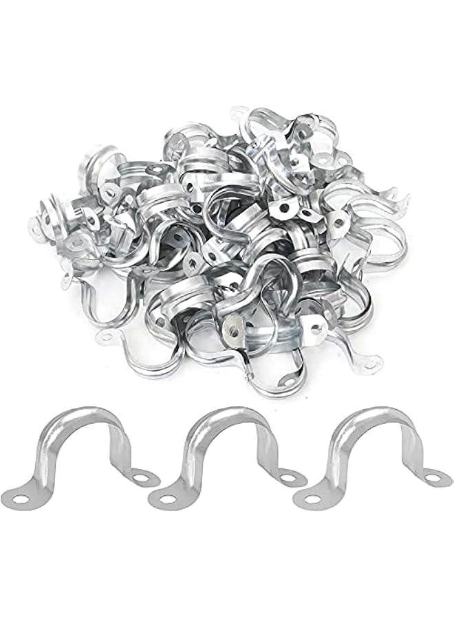 Generic 100 Pack 3/4 inch U Clamp Metal Rigid Pipe Strap with 2 holes ...
