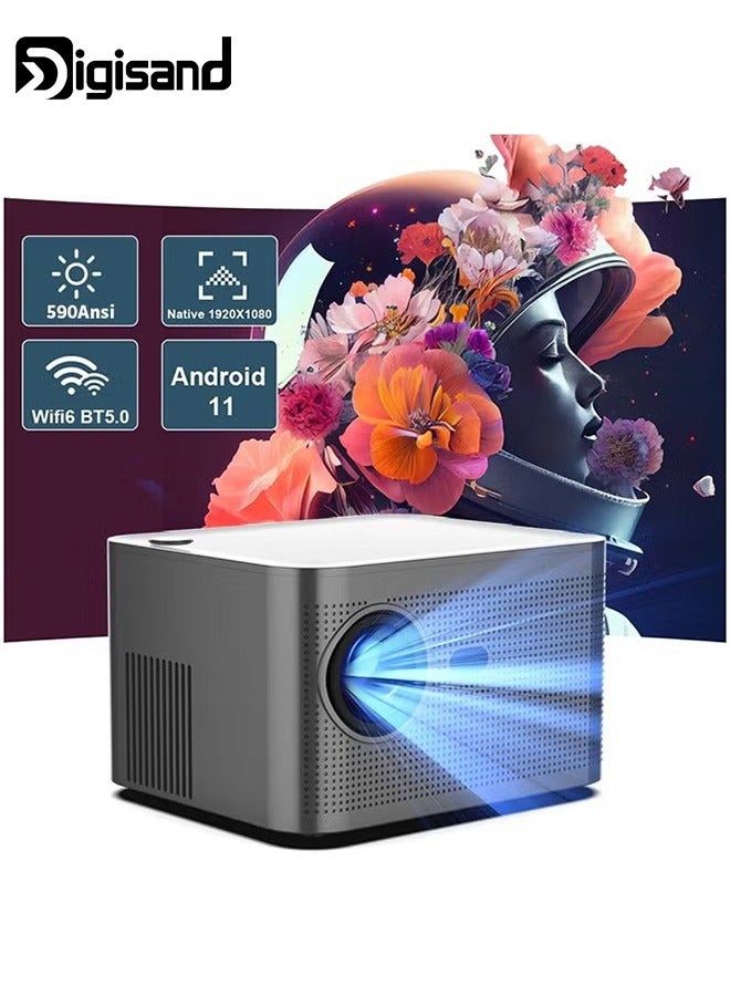 Digisand Projector 590 ANSI Android 11 Projector 4K 1920*1080P Wifi6 ...