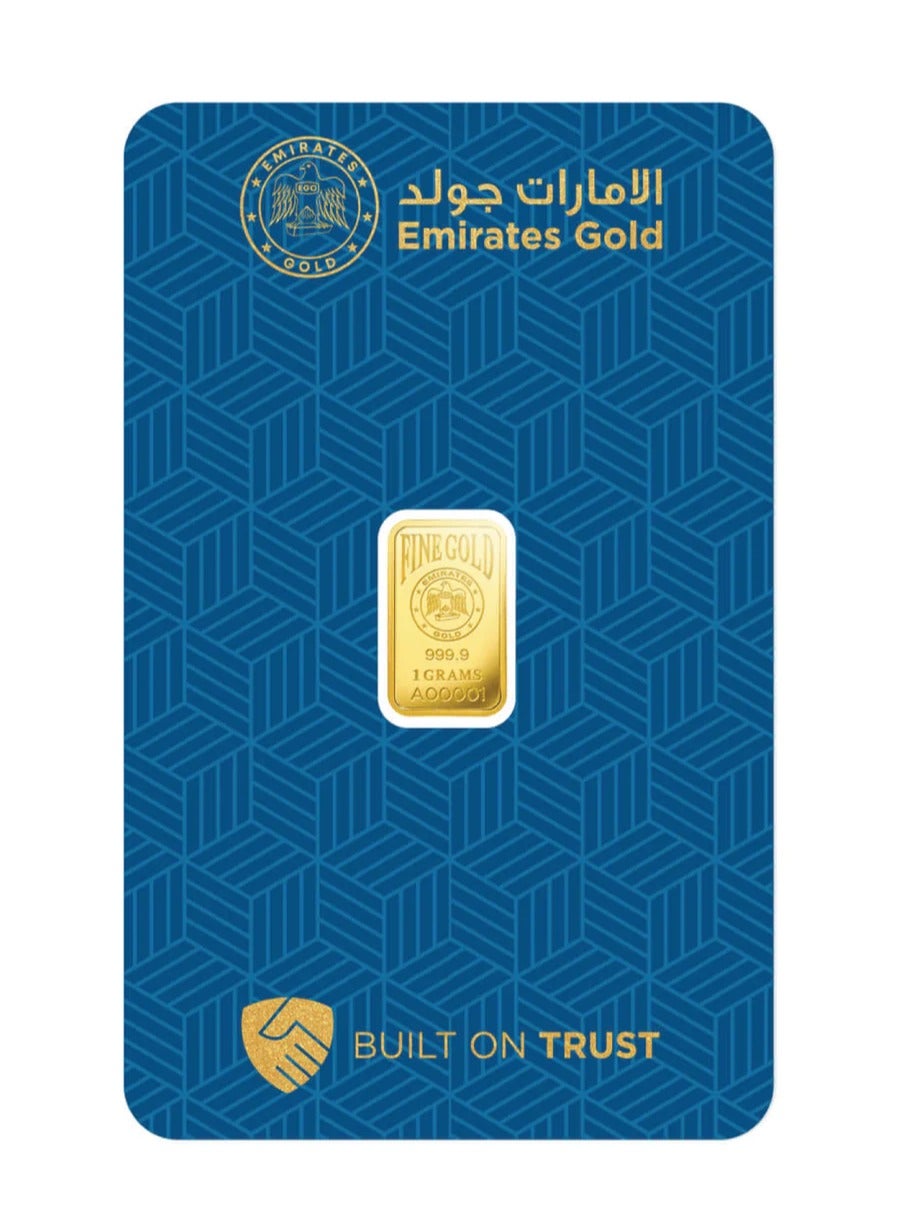 Emirates Gold RAK GOLD -1 gram Gold Bar 24 Karat 999.9 Emirates Gold- 1 ...