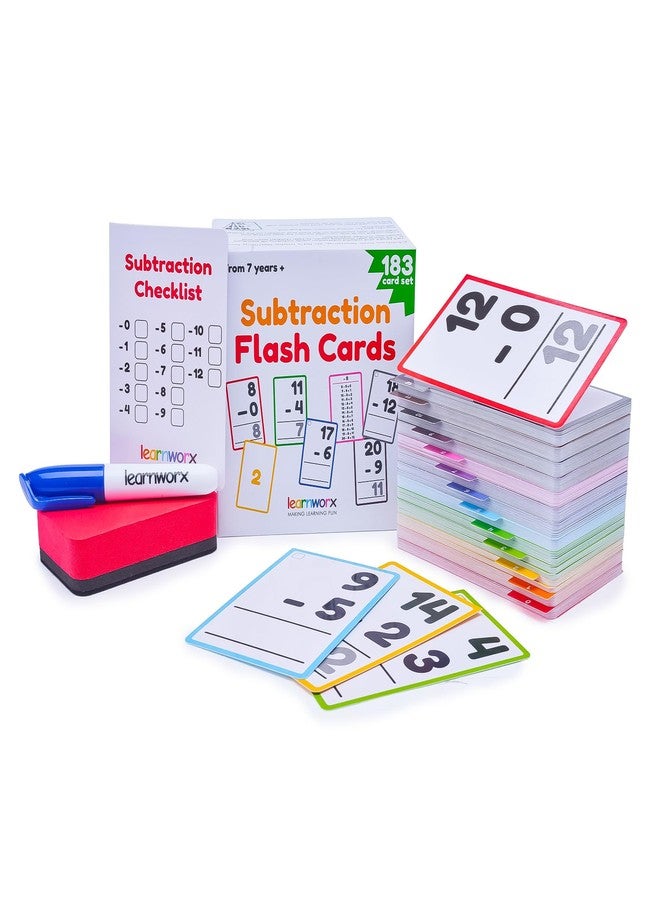learnworx Subtraction Flash Cards 1st Grade 2nd 3rd 4th - 183 Math ...