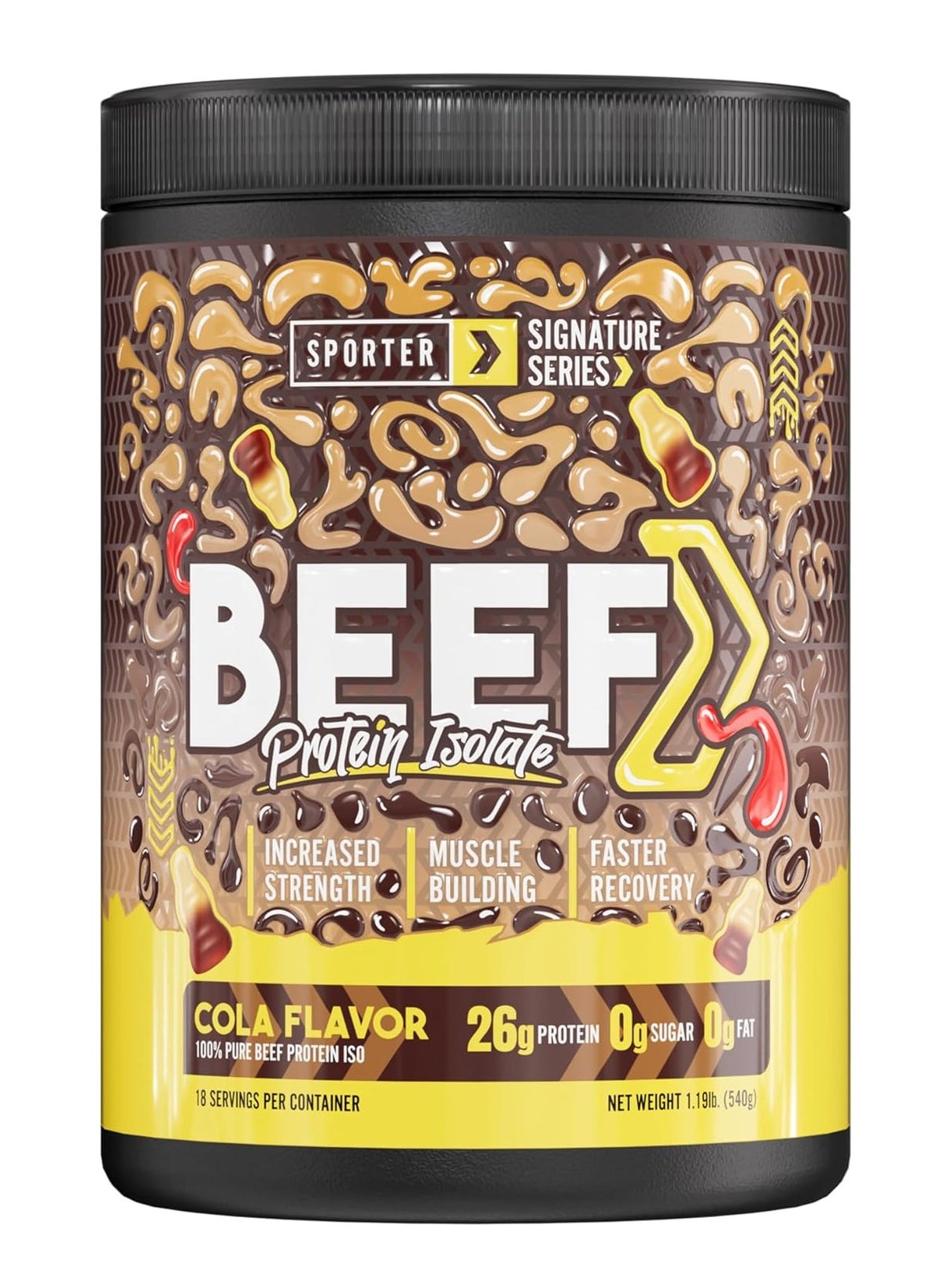 SPORTER Beef Protein Isolate – Cola Flavor, 540 Gm | Hydrolyzed Beef ...