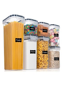 Arabest Airtight Food Storage Container Set, 7 Bpa-Free Clear Plastic ...