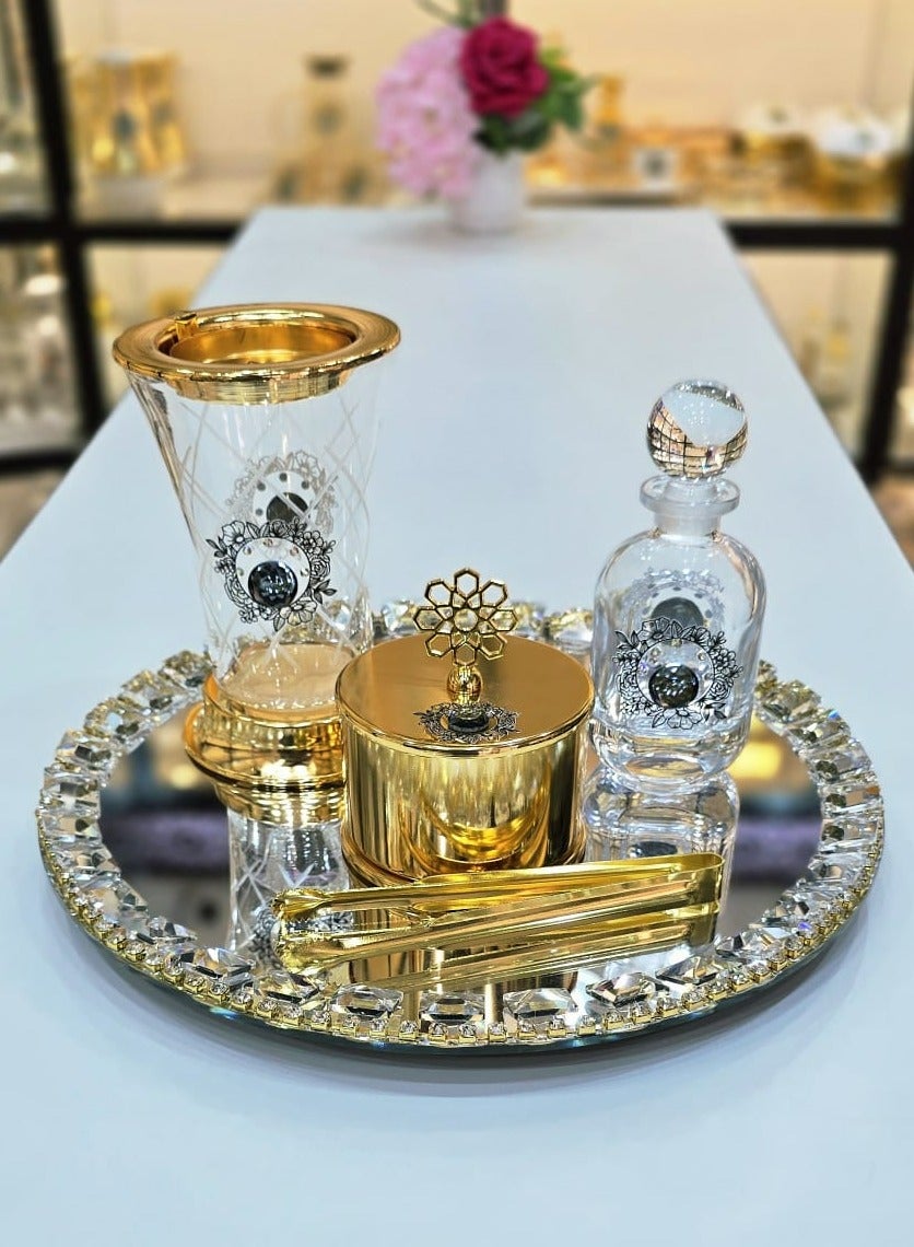 Damanhoor Damanhoor Luxury Bakhoor Burner Gift Set Black & Gold | Best ...