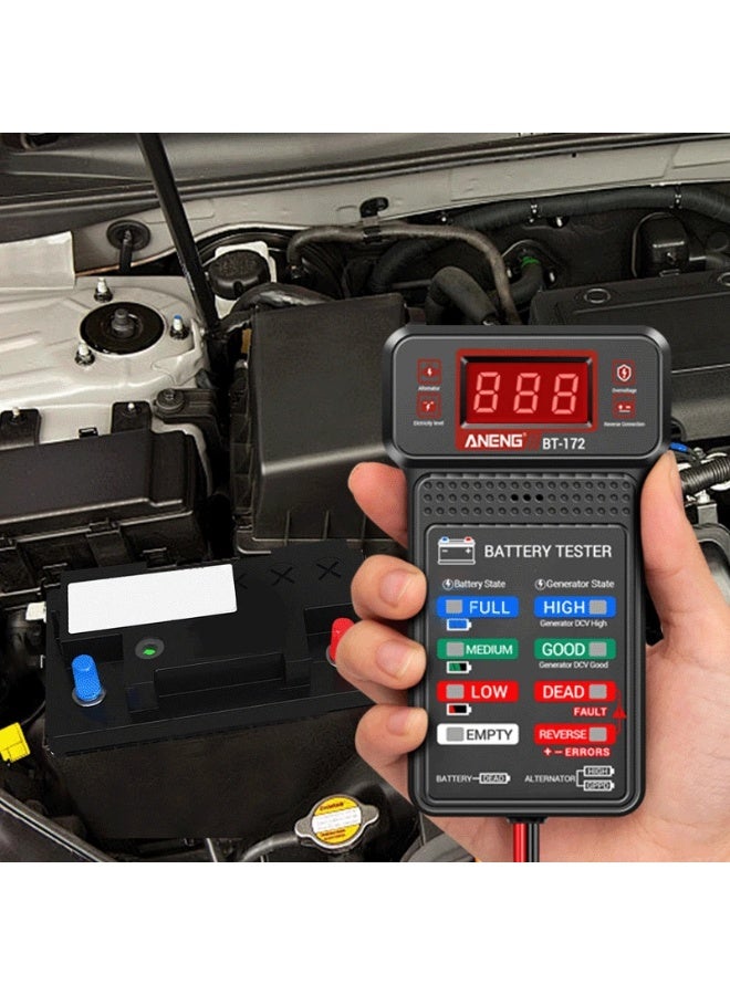 Generic 12V Digital Battery Tester Car Battery Indicator with Alligator ...