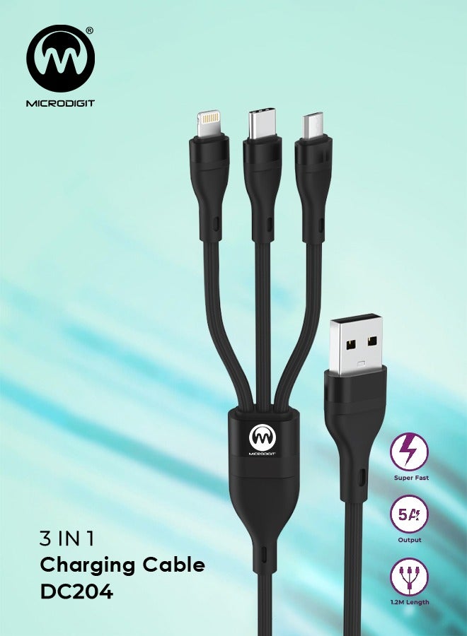 Generic Microdigit 3-in-1 Fast Charging Cable – Type-C & Lightning ...