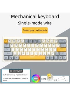 VOGMAX Wireless gaming keyboard Mechanical dual spell RGB hot swap ...