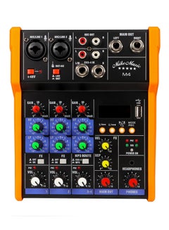 Mike Music Analog Mixer Audio 4 Channel DJ Audio Mixer Bluetooth Studio ...