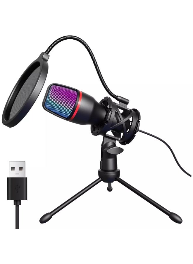 Hiper M020 USB Condenser Gaming Microphone with Tripod and Pop Filter ...