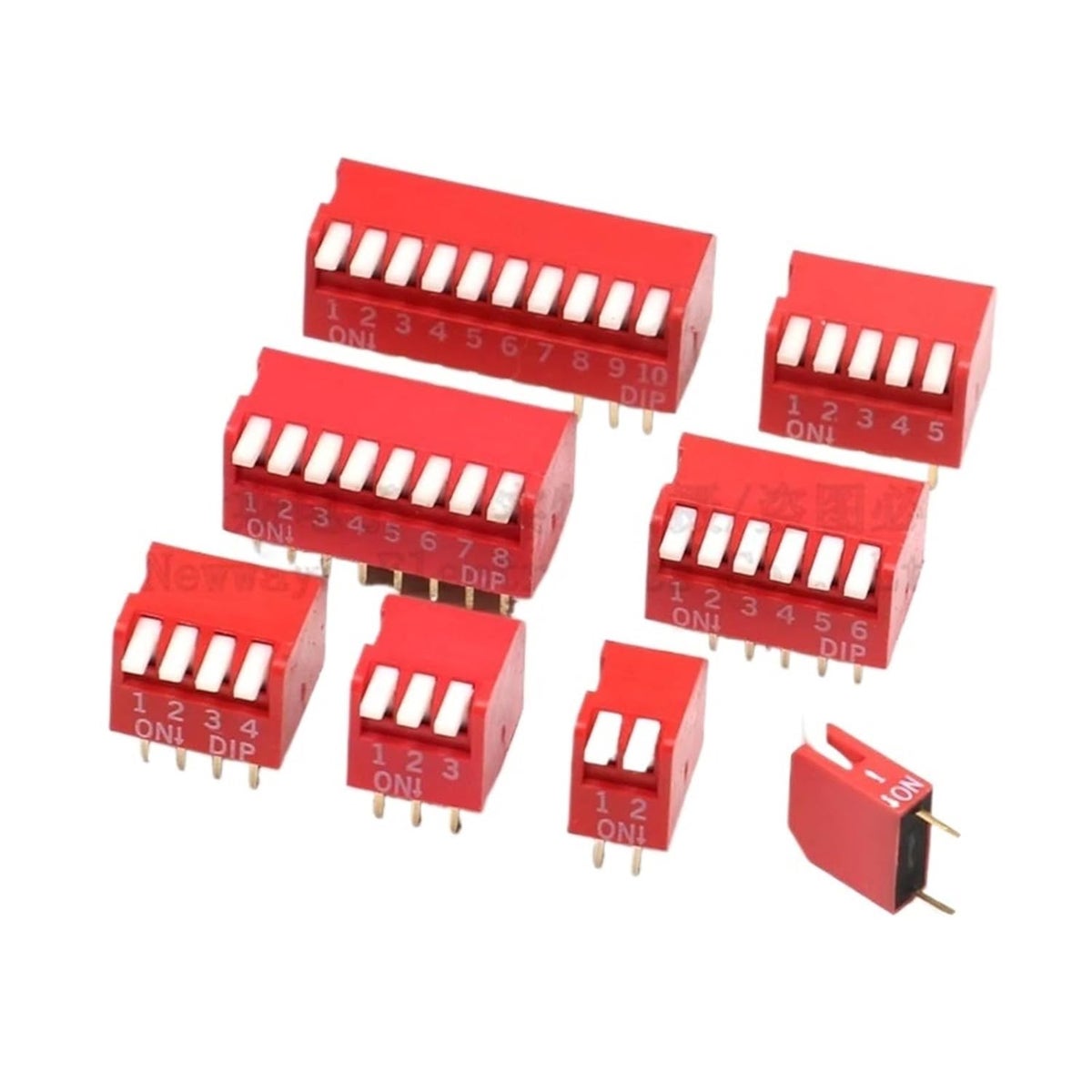 Generic Slide Switch Module 8 Position 2 54mm Pitch DIP Red 5 Pieces ...
