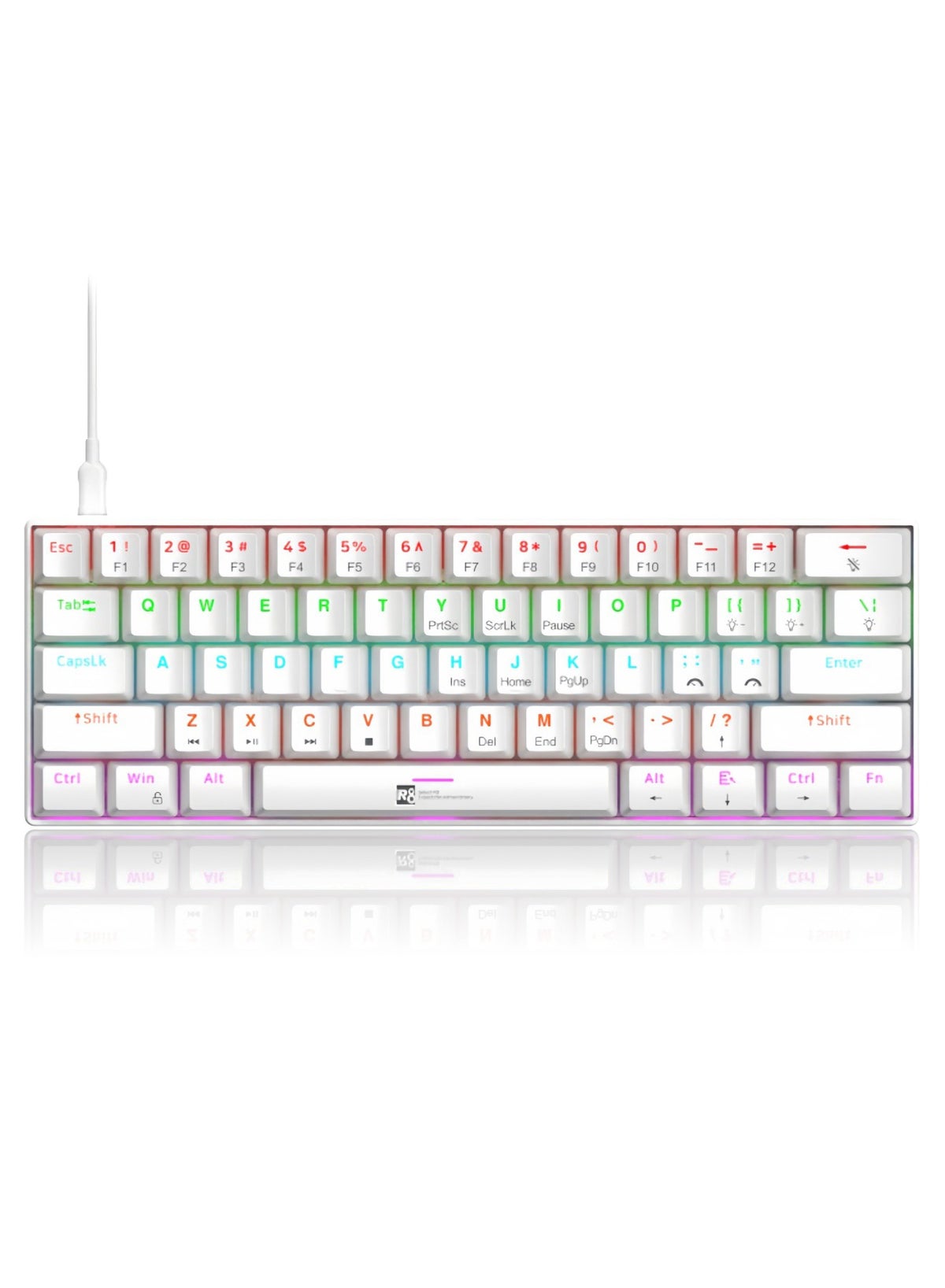 R8 61 Keys Wired Gaming Keyboard Mini Mechanical Keyboard Hot-Swappable ...