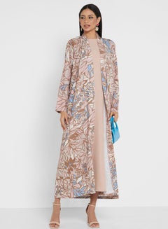 Refka by modanisa Floral Print Abaya Set | Best Price UAE | Dubai, Abu ...